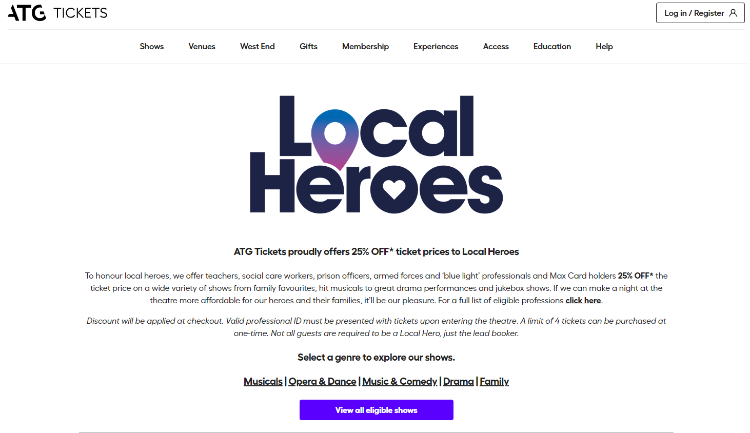Where can I use Local Heroes discount? – ATG Tickets - United Kingdom